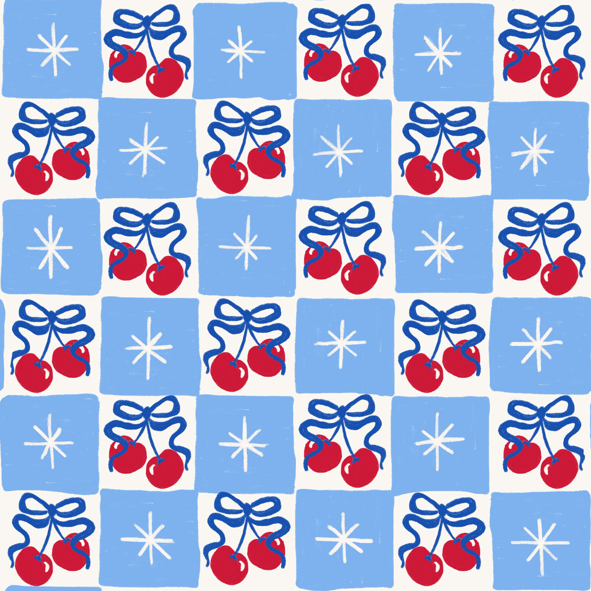Cherry Bow Star Checker RWB — LBK Printing Co.
