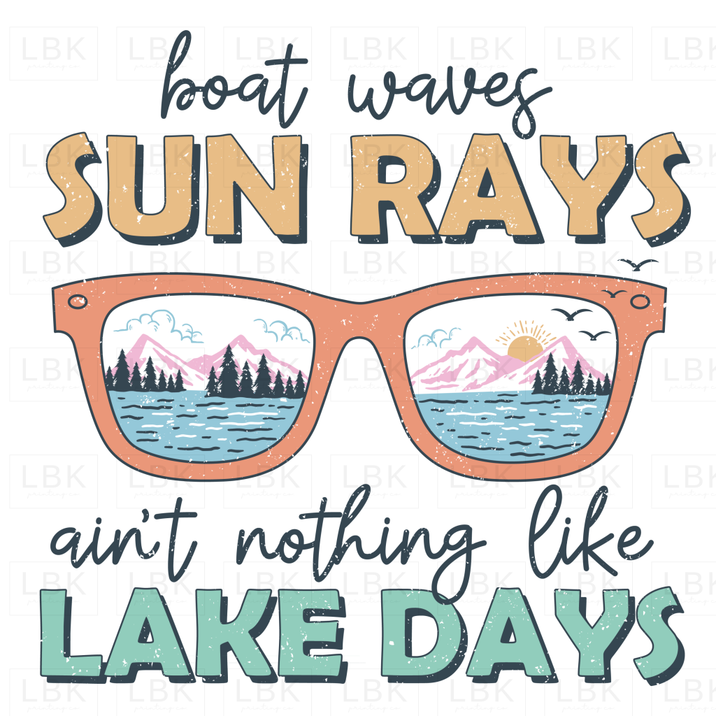 Boat Waves Sun Rays - Distressed- DTF — LBK Printing Co.