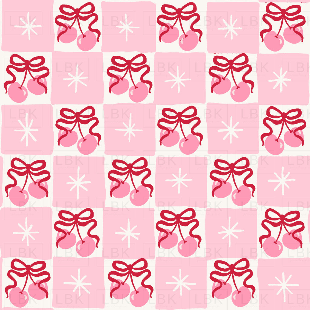 Cherry Star Checker Light Pink — LBK Printing Co.