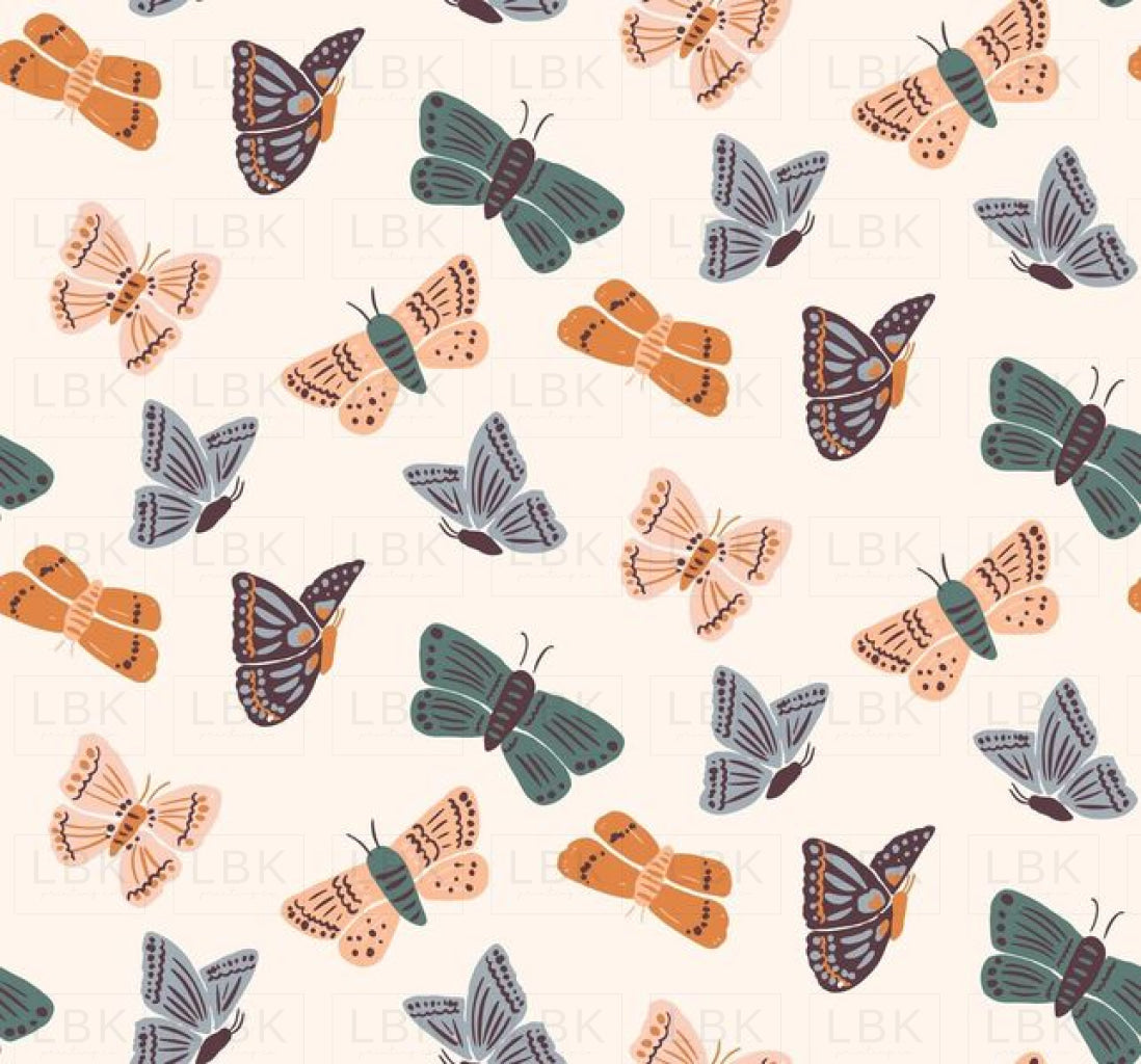 Ember fall Moths in cream — LBK Printing Co.