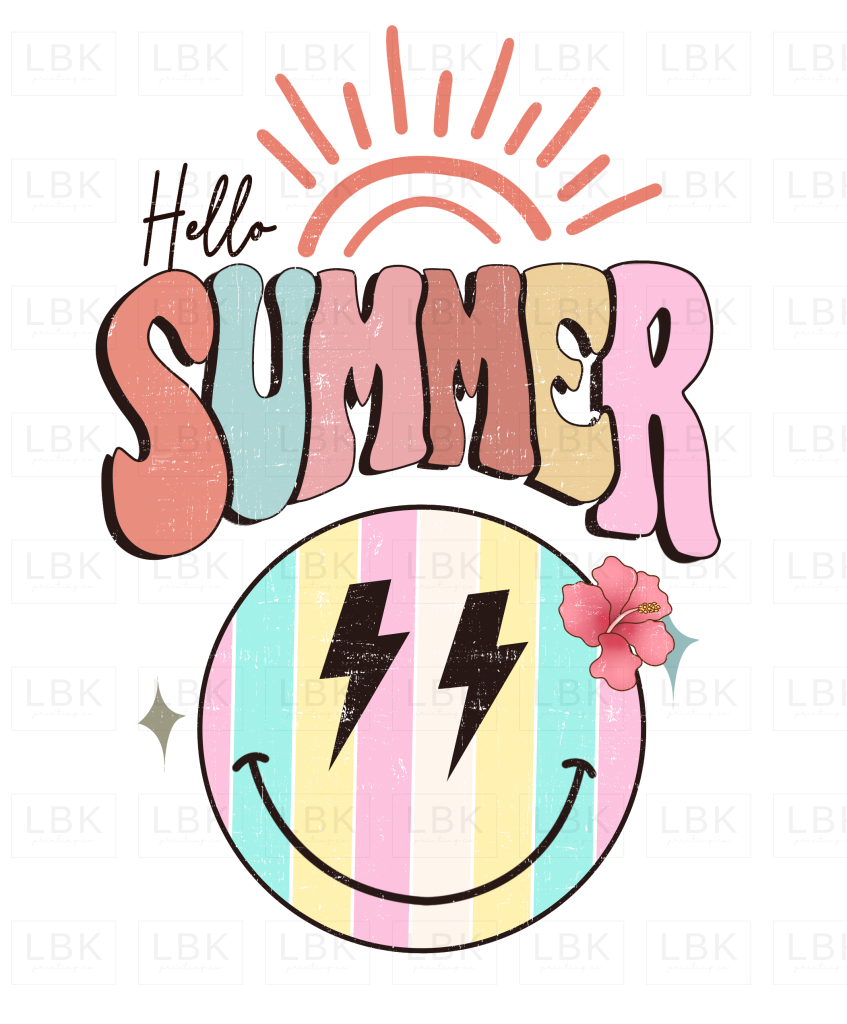 Hello Summer - Smiley- DTF — LBK Printing Co.