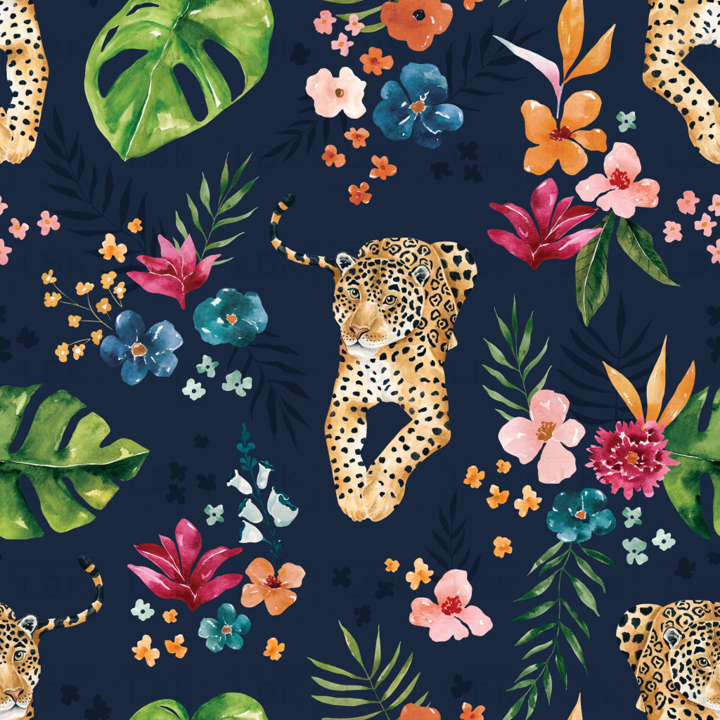 Jaguar_Floral_NavyBlue — LBK Printing Co.