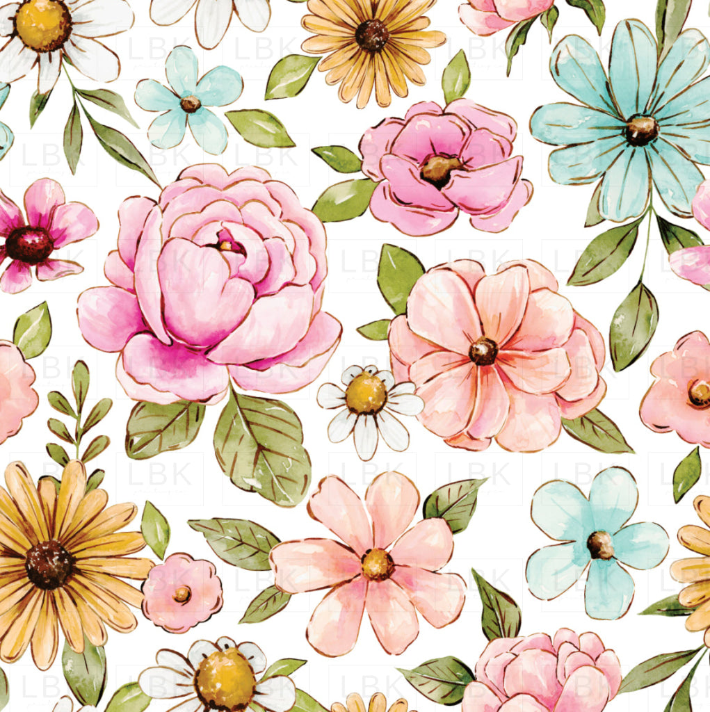 Penelope Flowers White — LBK Printing Co.