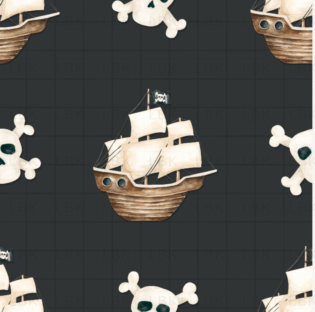 Pirates Ahoy Jolly Roger Black — LBK Printing Co.