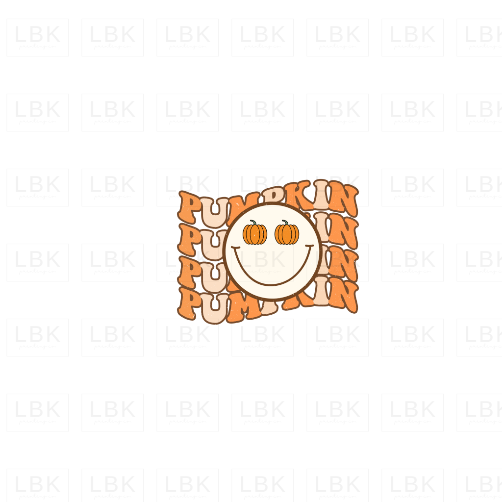Pumpkin - Wave with Smiley- DTF — LBK Printing Co.