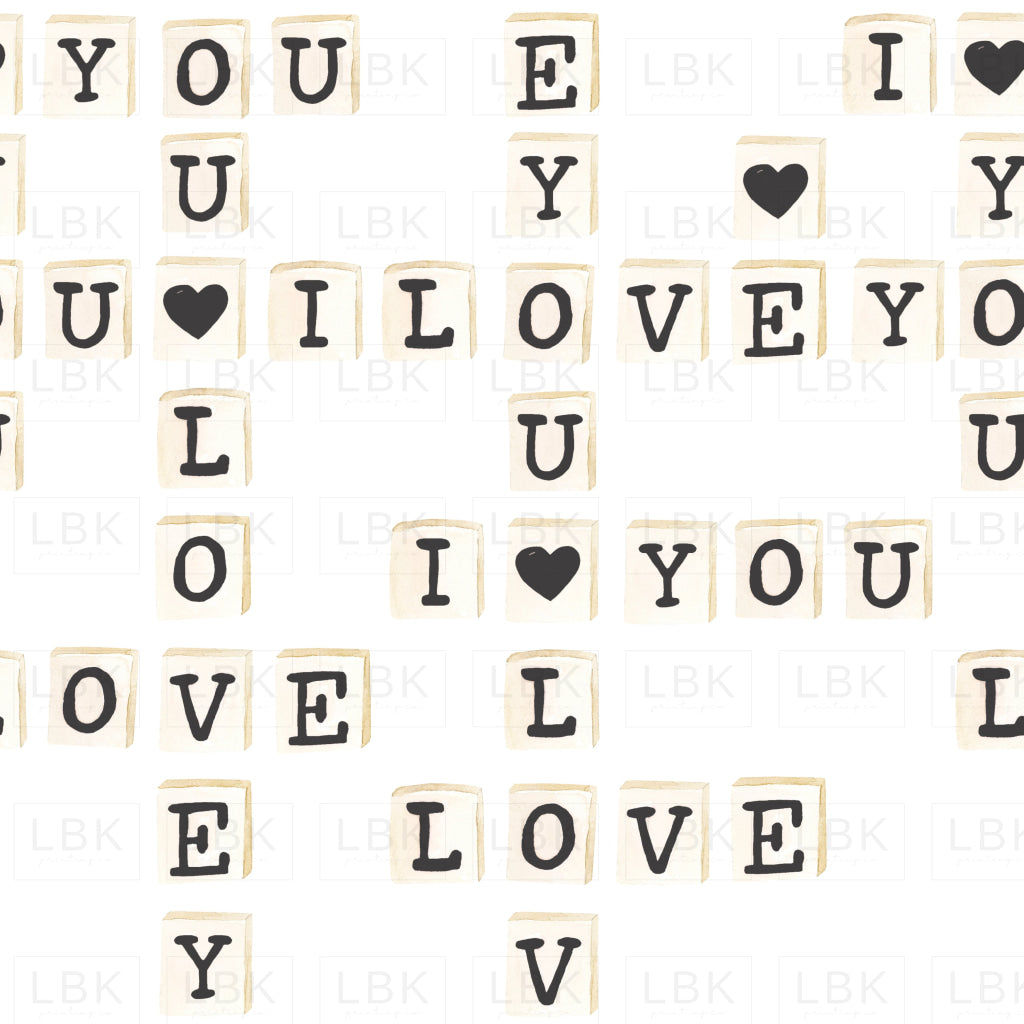 Valentines Black Letter Tiles — LBK Printing Co.