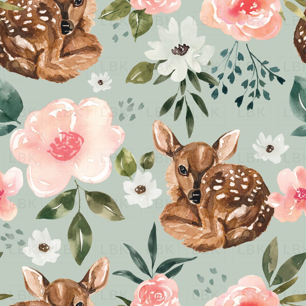 Vintage Spring Fawn Floral — LBK Printing Co.