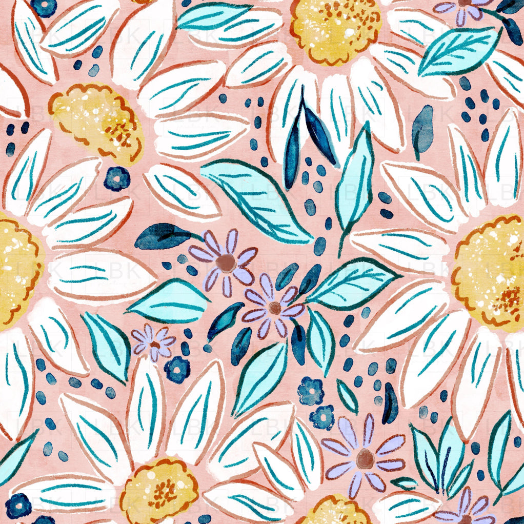 Whimsy Daisy Peach Pink — LBK Printing Co.