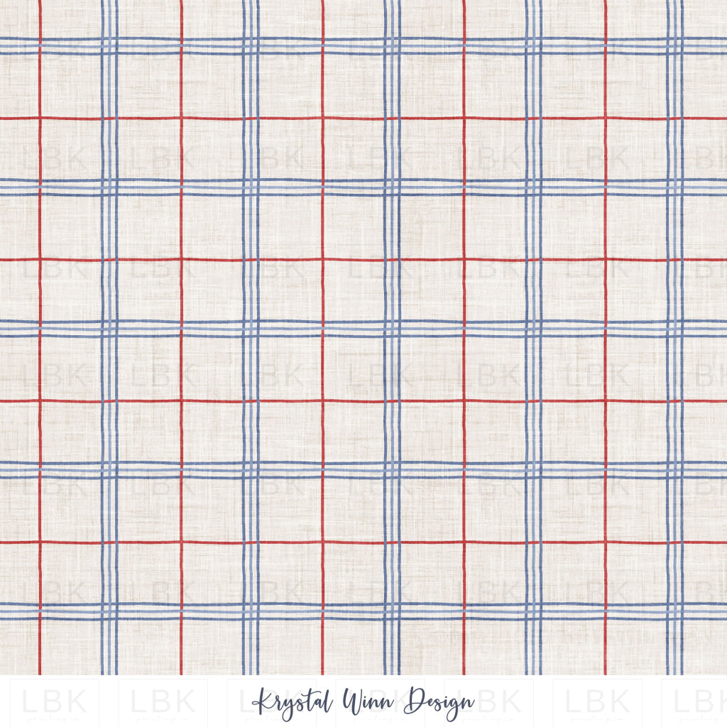 Yankee Doodle Plaid White — LBK Printing Co.